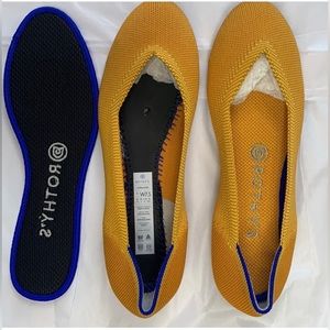 Rothy's | Shoes | Hp Nwot Rothys Round Toe Loafers In Rich Marigold W Blue Piping Sz 75 | Poshmark